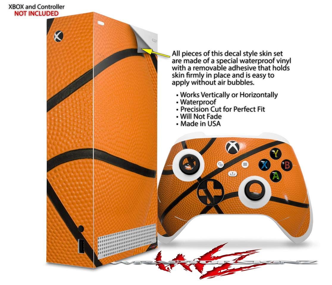 WraptorSkinz Skin Decal Vinyl Wrap compatible with the XBOX Series S Console and Controller Basketball (GAMING CONSOLE NOT INCLUDED)