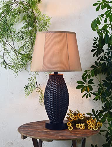 Kenroy Home 32203BRZ Sunset Outdoor Table Lamp with Bronze Finish, Casual Style, 29.25" Height, 16" Width, 16" Depth