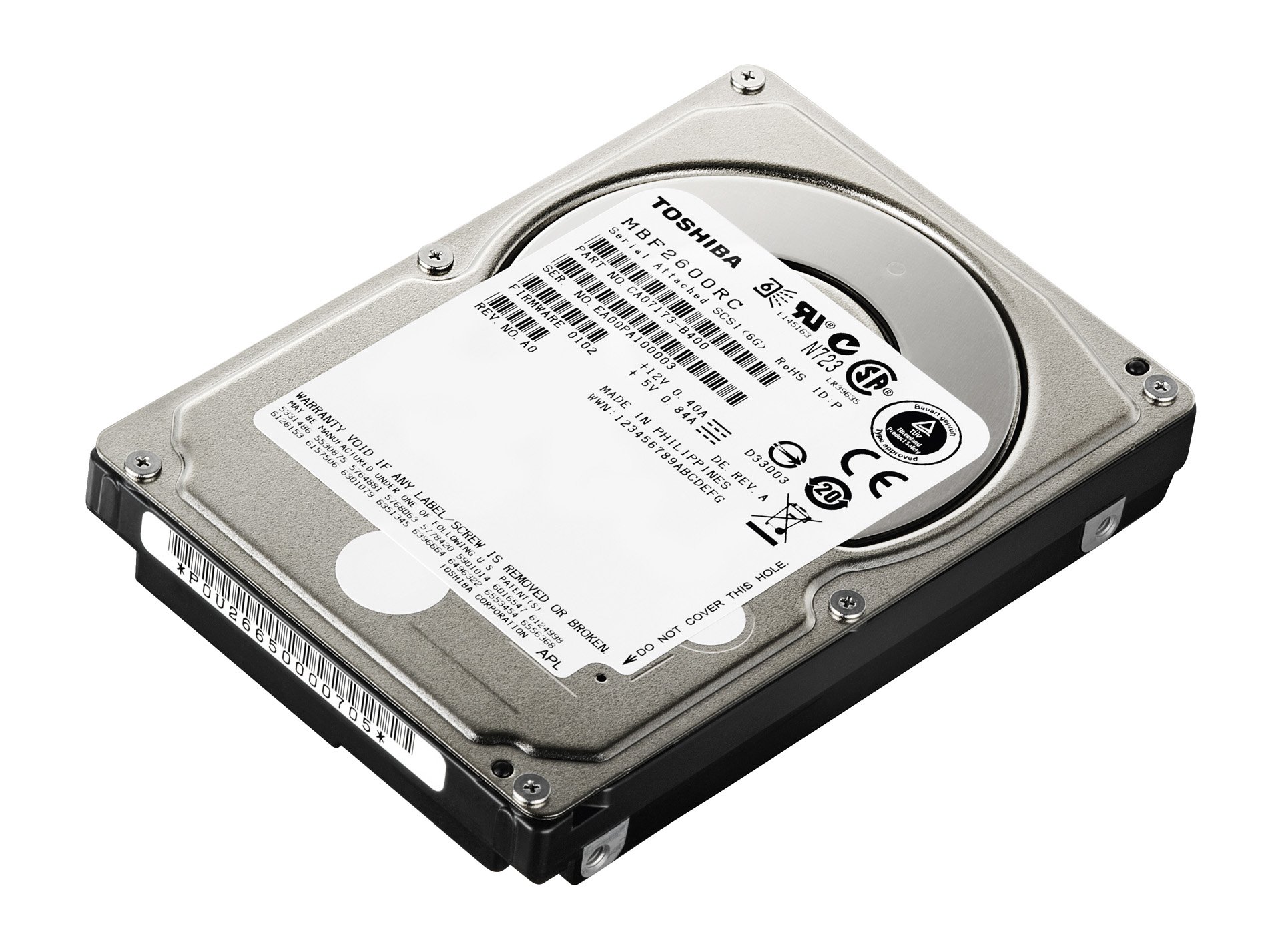 Toshiba Mbf2450rc Hard Drive 450 Gb - 10025 Rpm - Sas 600 - Serial Attached Scsi - 2.5 - Internal - Fujitsu