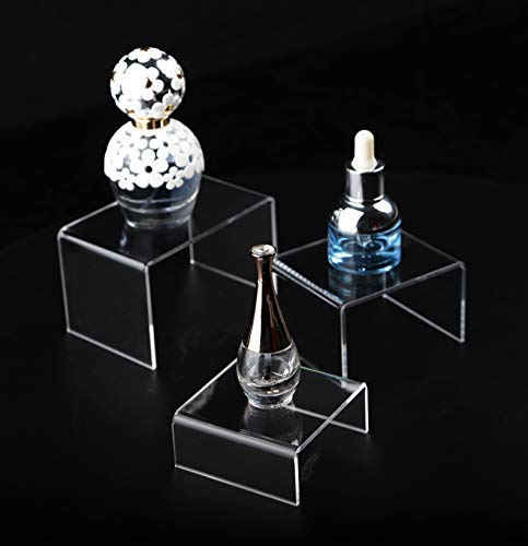 Jusalpha 6 -Piece Strong Clear Acrylic Rectangular Riser For Retail, Shelf Showcase Fixtures for Jewelry, Display Stand for Amiibo Funko POP Figures, Cupcakes, Food Display (2)