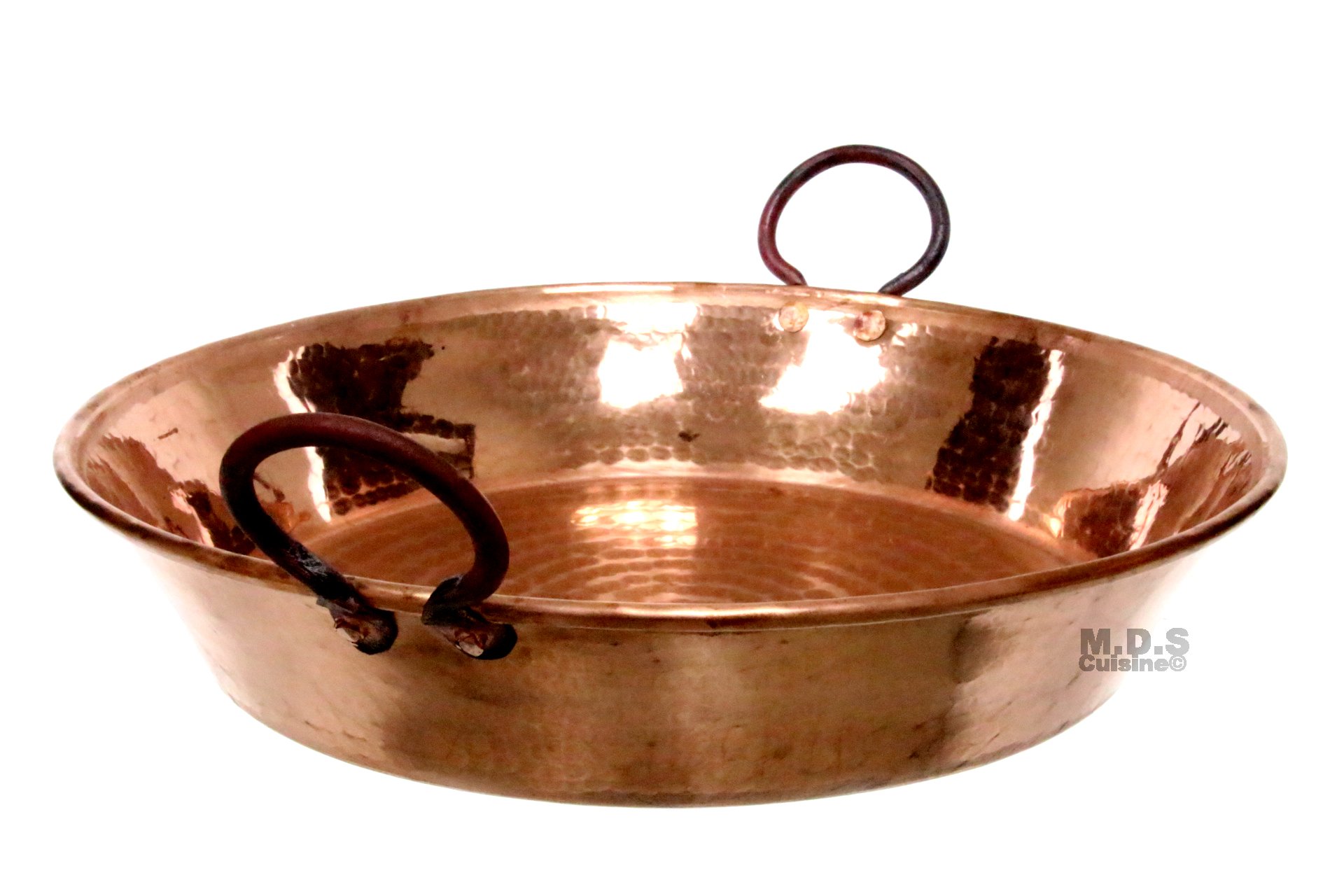Ematik Paella Pan 13” Cazuela De Cobre 100% Pure Hammered Handmade Copper Classic Traditional Spain Cazo Cazuela Para Seafood
