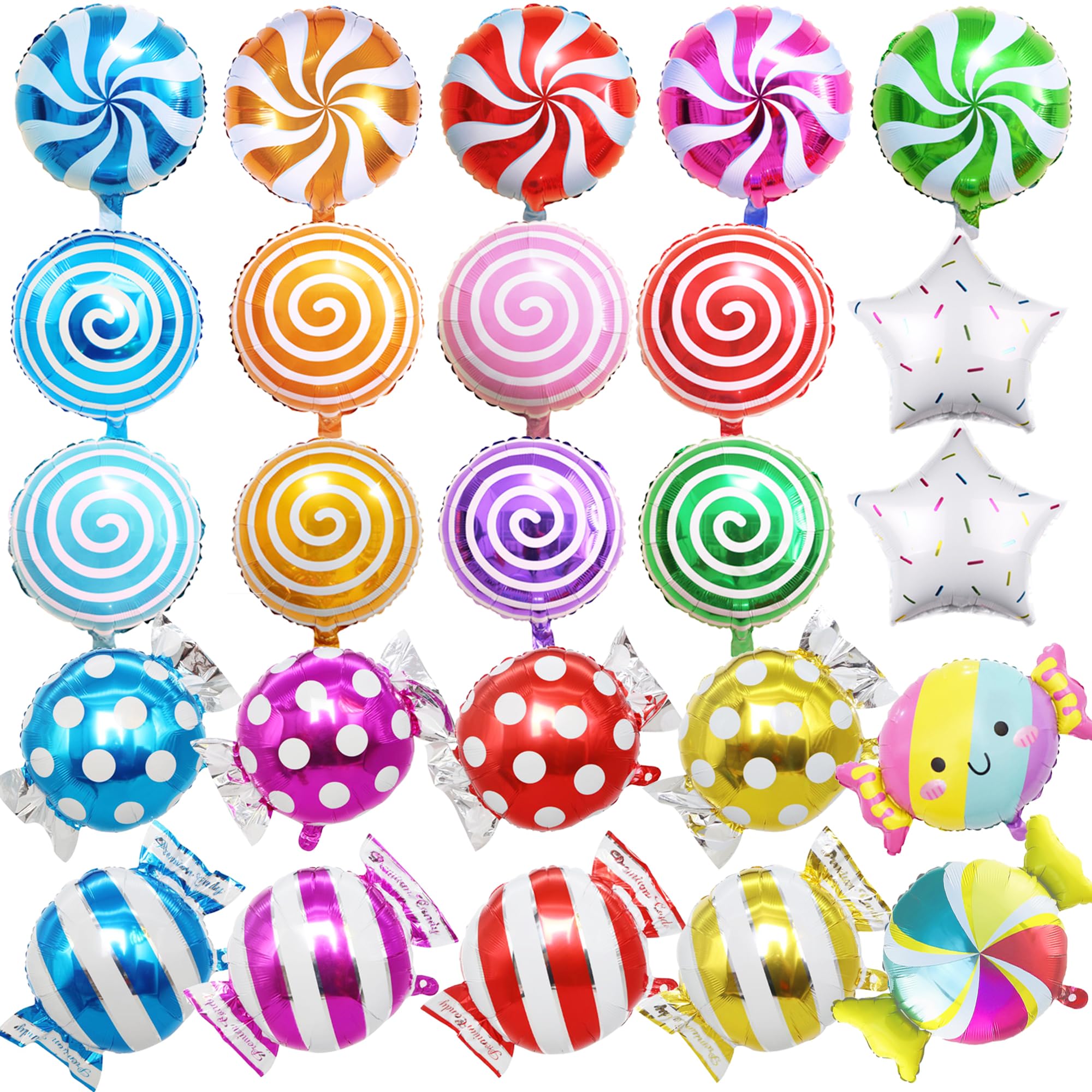 Candy Balloons Candyland Party Decorations - 25pieces Candy Foil Balloons for Kids Sweet Candy Birthday Party Decorations Candyland Baby Shower Supplies
