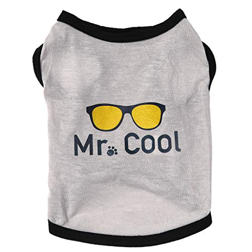 Howstar Pets Warm Coat Clothes Letter Dog Pet Painting Coat Shirt Cat Puppy Pet Clothes Dog for Teacup (Grey, XS)