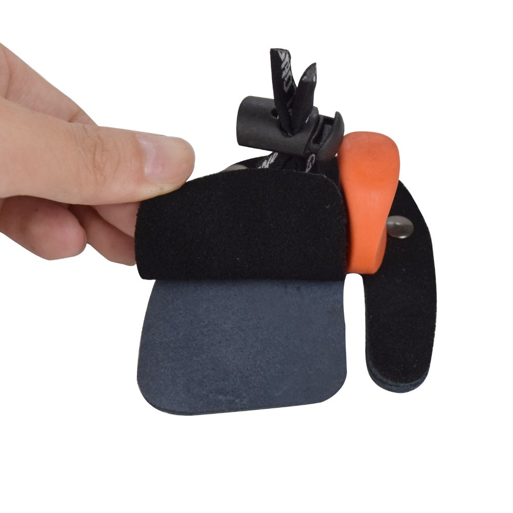 Archery Cow Leather Finger Tab Shooting Tabs Finger Saver Protect Guard Glove for Recurve Bow String Right Handed