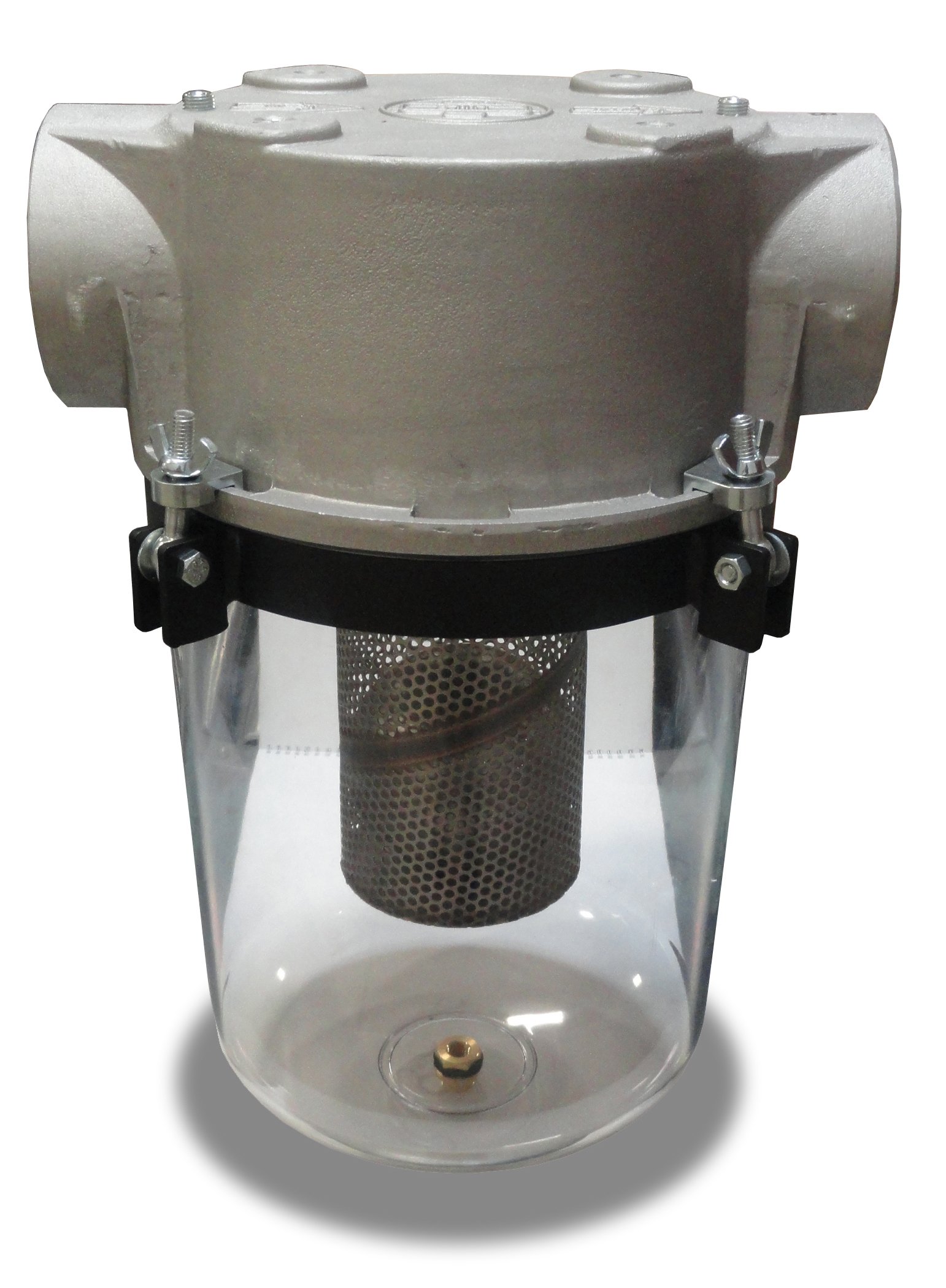 Solberg STS-400C™ Inlet See Through Liquid Separator Vacuum Pump Air Filter, 4" FPT Inlet/Outlet, 19-3/4" Height, 13-1/2" Diameter, 500 SCFM, Made in the USA