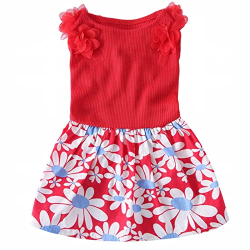 Clothes Cute Pet Print Skirt Breathable Summer Sleeveless Shirt Comfortable Dog Shirt Breathable Dog