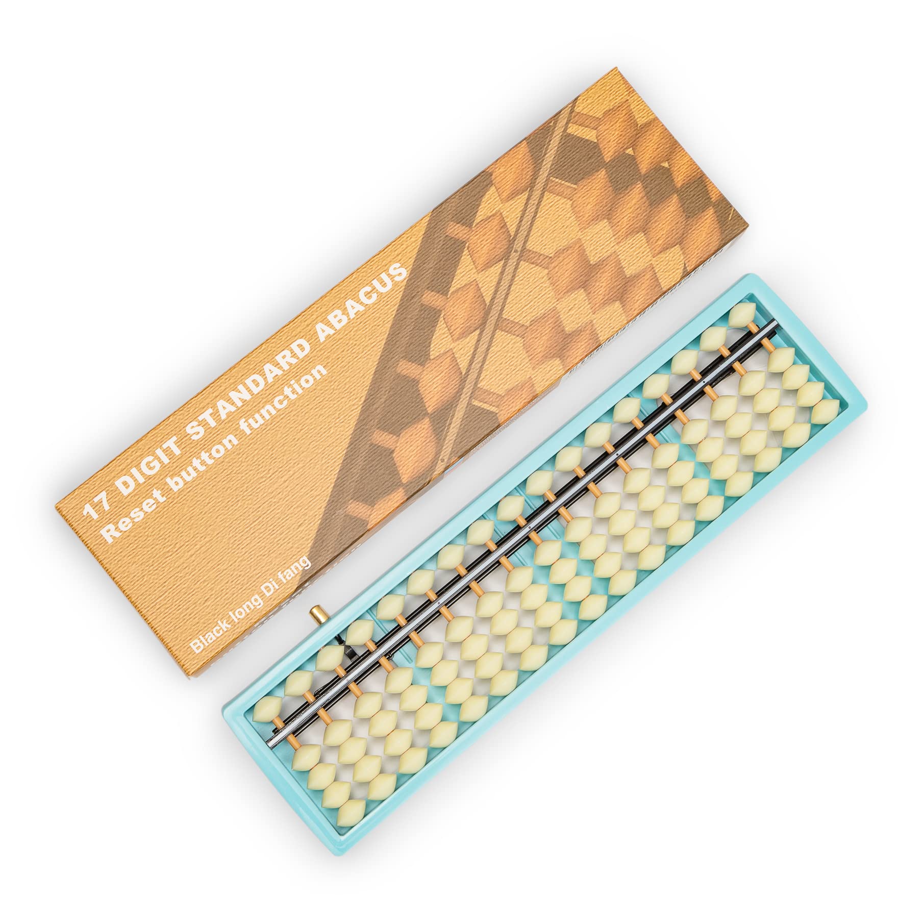 Blue Digital Standard Abacus - 27.5 cm - Professional 17 - Column Soroban with Reset Button Calculator (Functional and Educational Tool)