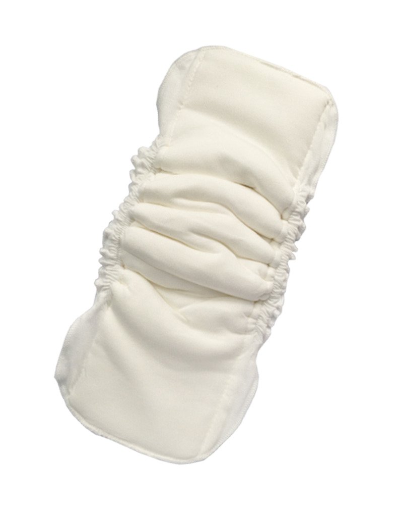 Vlokup Baby Waterproof Cloth Diaper Inserts 5 Layer with Gussets, 12 Pack, for Newborn Toddler Kids, Nature Bamboo Cotton Nappy Liner for Pocket Diaper, Reusable Washable Absorbent with Wet Bag