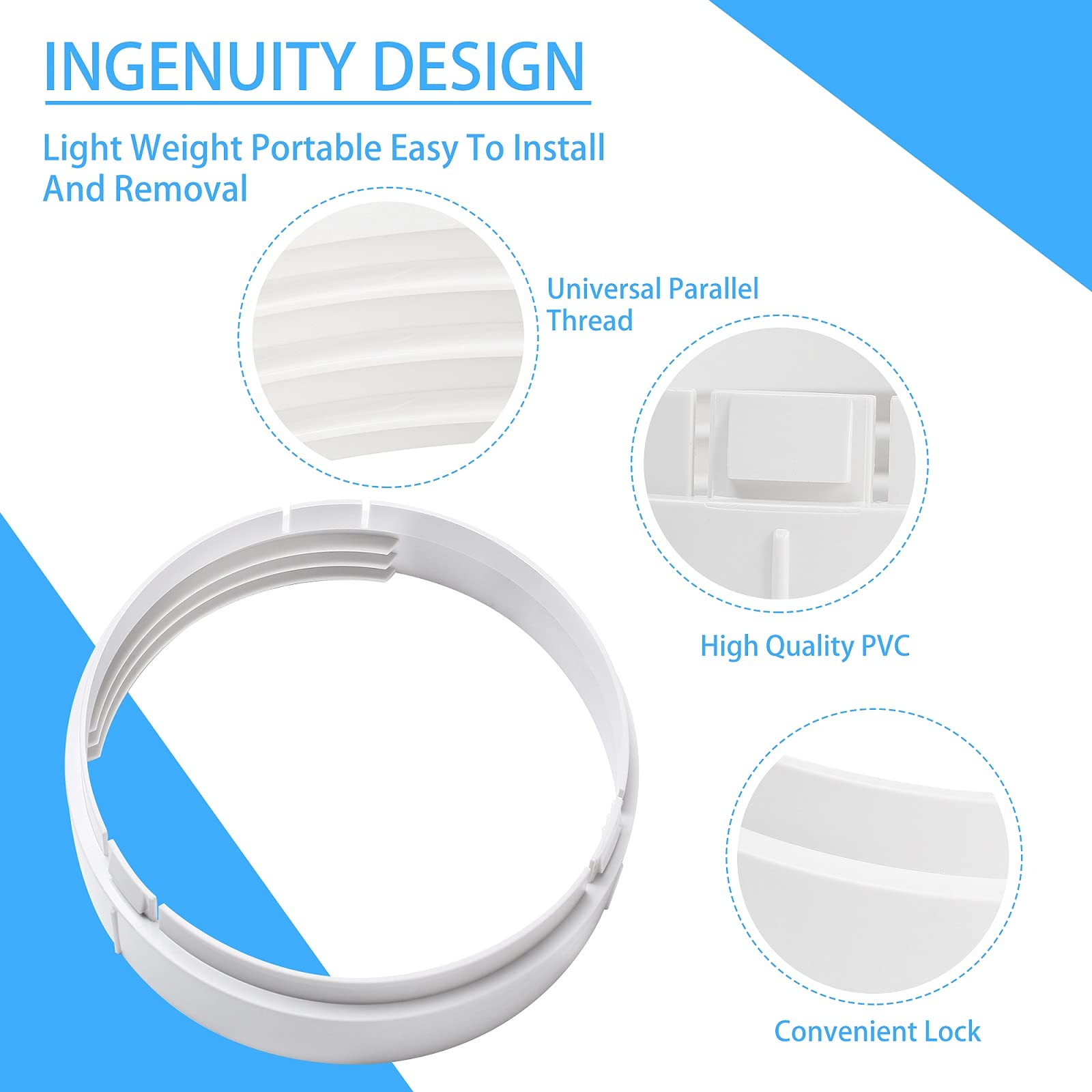 JTooloife Portable Air Conditioner Window Kit for AC Unit, Sliding AC Vent Kit Portable Window Slide Kit Plate Adjustable Length with Exhaust Hose Coupler(5.9 Inches)