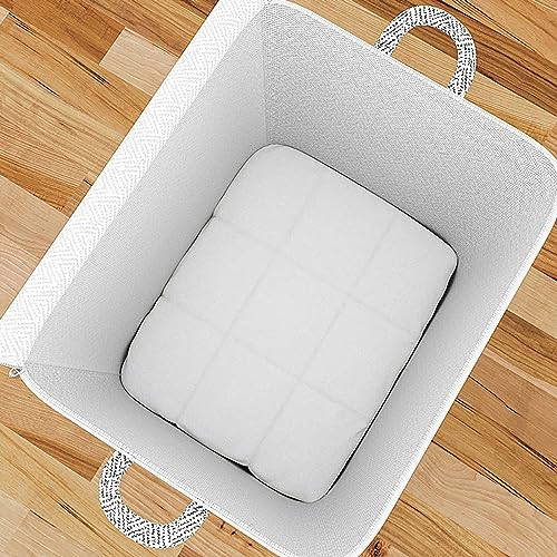 JWSVBF Storage Bins with Zipper Lids for Clothes Non-woven, Closet Organizers Large-Capacity Foldable, Durable Carry Handles Storage Box