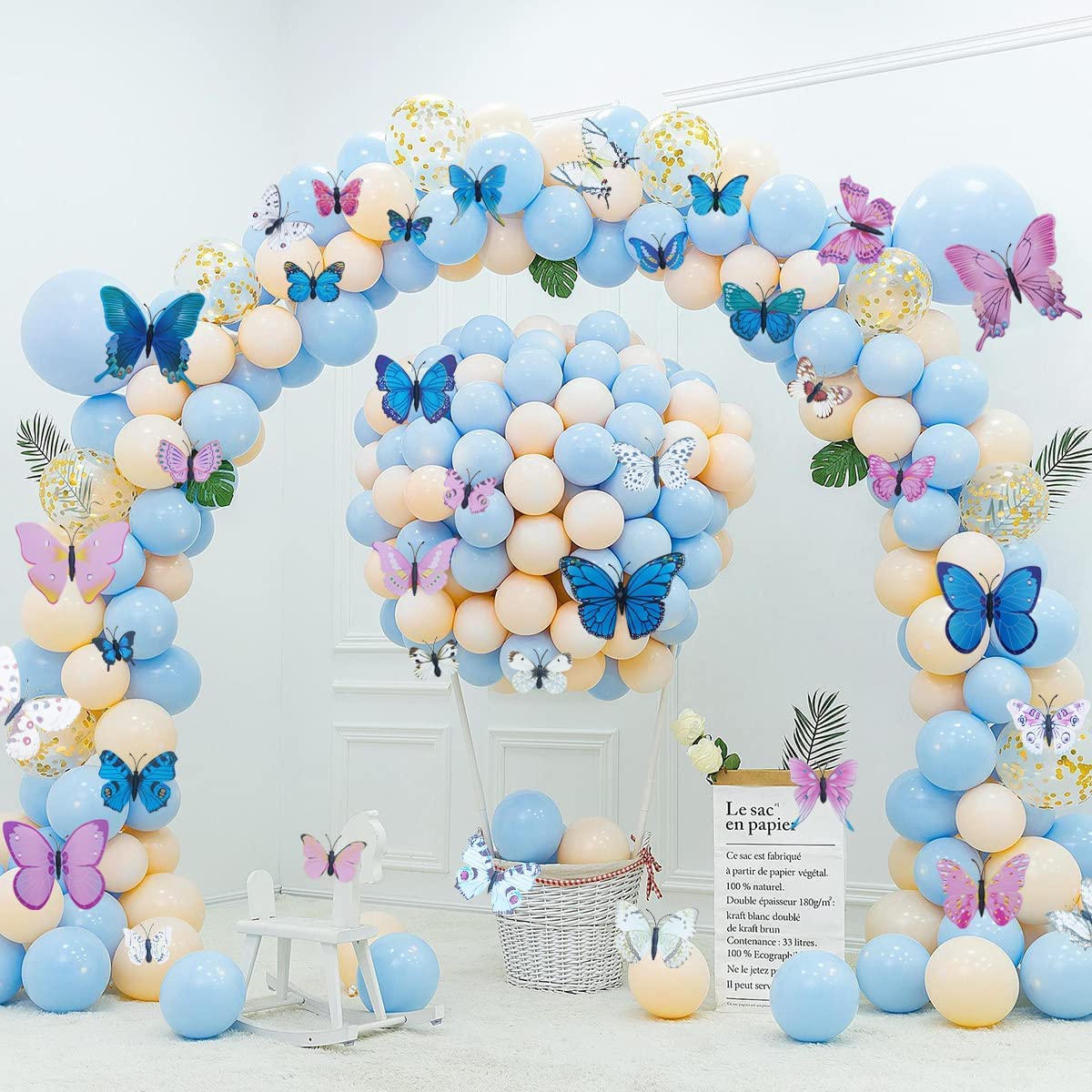 Nastaus 36PCS Magnetic Butterfly Wall Stickers,Artificial Butterfly Decoration,3D Butterfly Sticker for Home Kitchen Fridge Garden Birthday Party Wedding Decor