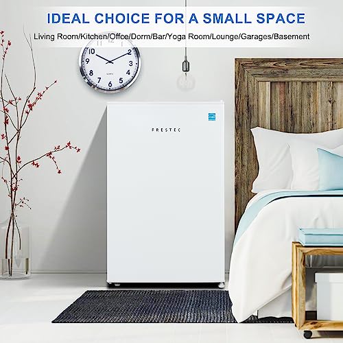 Frestec 4.5 CU' Small Refrigerator, Compact Refrigerator, Mini Fridge, Mini Fridge with Freezer, Door Swing, White (FR 450 WH)