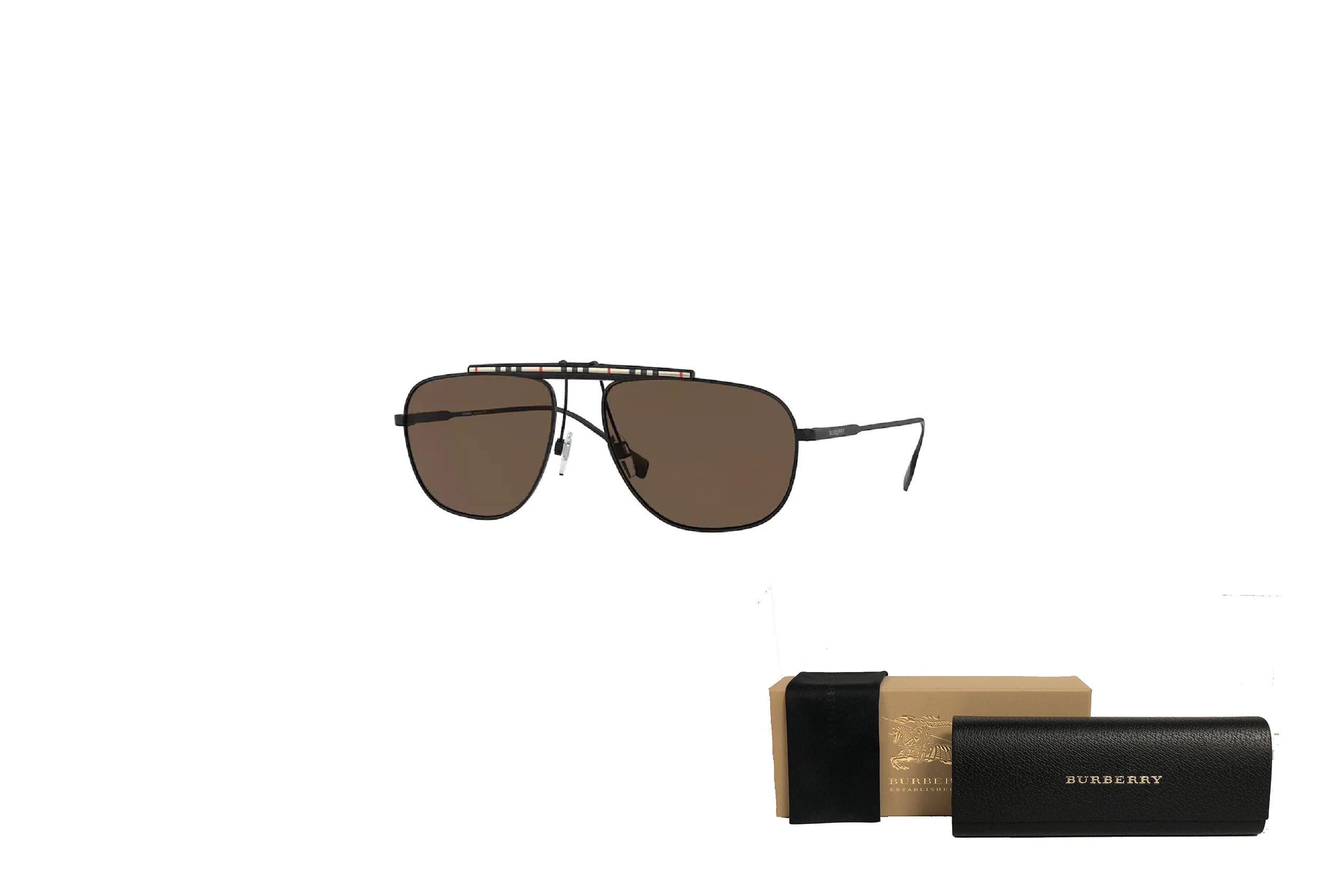 BE3121 Dean 100173 59MM Black/Brown Aviator Sunglasses for Men + BUNDLE with Designer iWear Eyewear Kit