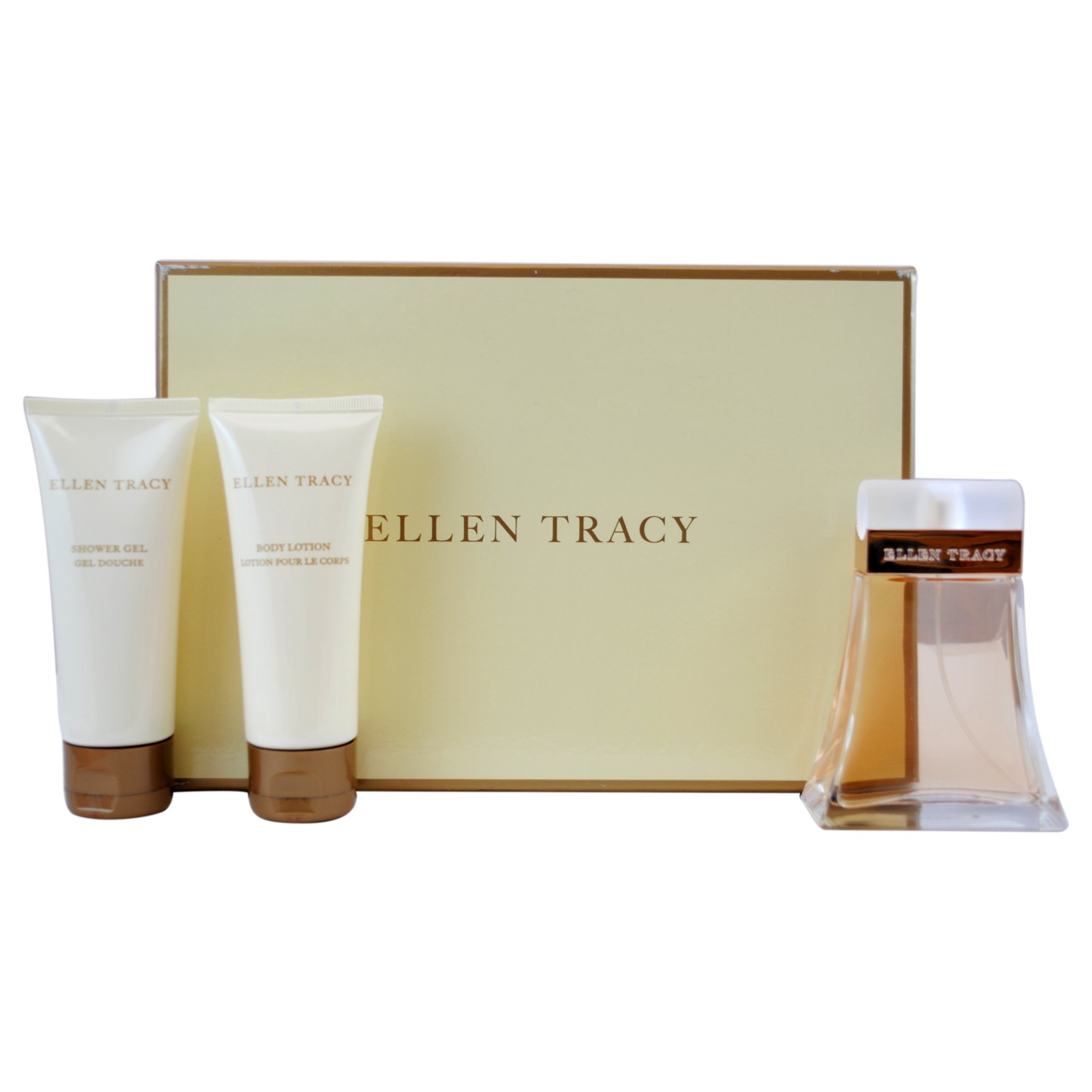 Tracy by Ellen Tracy for Women 3 Pc Gift Set 2.5oz EDP Spray, 3.4oz Body Lotion, 3.4oz Shower Gel
