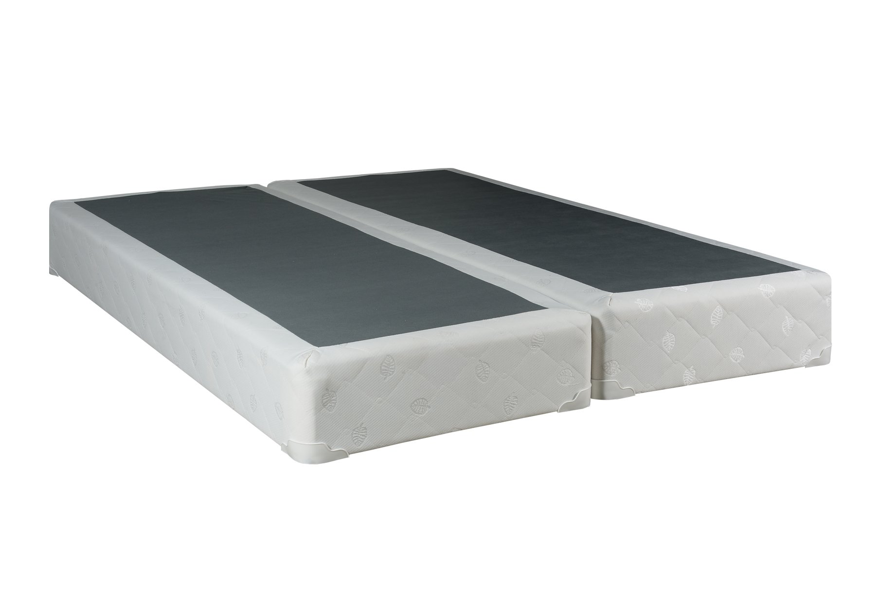 Continental Sleep 4-Inch Wood Split Low Profile Traditional Box Spring/Foundation for Mattress Set, Queen, Beige