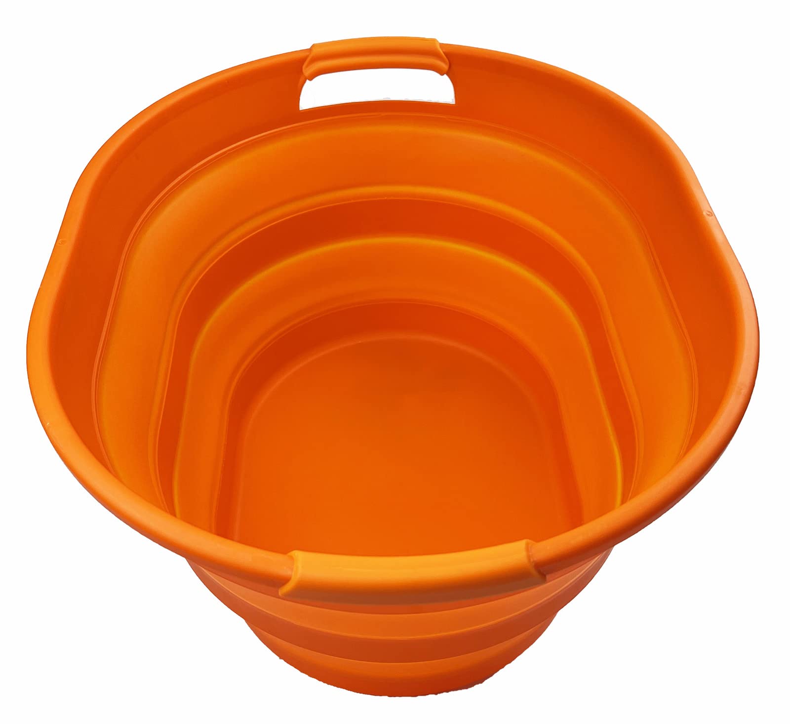 SAMMART 23L (6 Gallons) Collapsible Plastic Laundry Basket - Oval Tub/Basket - Foldable Storage Container/Organizer - Portable Washing Tub - Space Saving Laundry Hamper (Orange)
