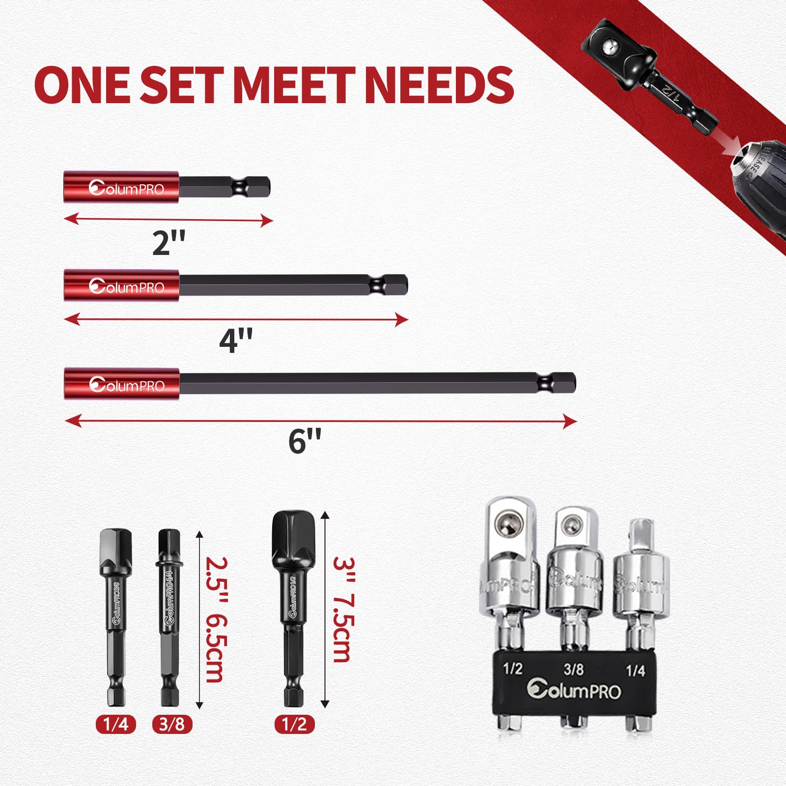 ColumPRO 22PCS Superbit Flexible Drill Bits Extension&Universal Socket Tool Set, Tools for Men, Stocking Stuffer, Christmas Gift for Dad, Husband, Boyfriend