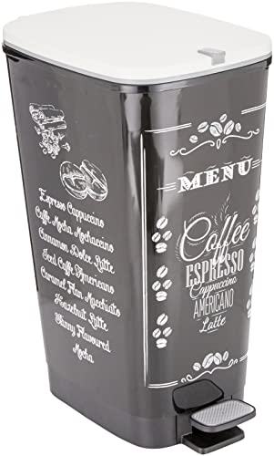 KISS KIS 8071900 1790 01 Waste Bin 45 L Chic Coffee Menu DISPLAY24 Teenager Plastic Multicolor, 29 X 44.5 X 60.5 cm