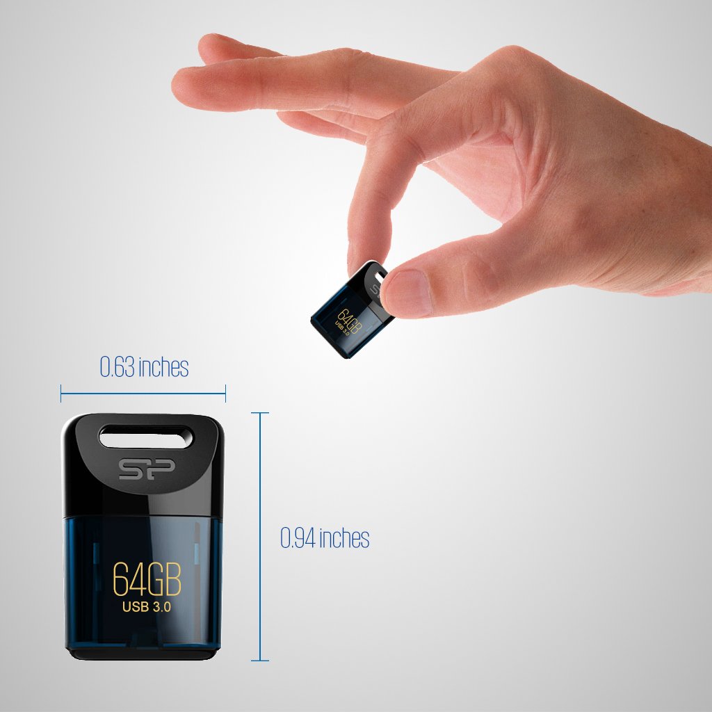 SP Silicon Power 64GB USB 3.2 (Compatible with USB3.1/USB3.0/USB2.0), Small, Waterproof, Dustproof, Shockproof, Mac Compatible, Jewel J06 SP064GBUF3J06V1D