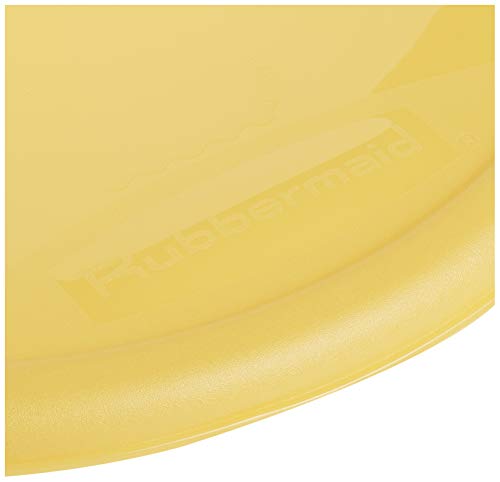 Rubbermaid Commercial Lid (Lid Only) for Round Food Storage Container, Fits 12 Qt. Containers, Yellow (FG573000YEL) (Pack of 2)
