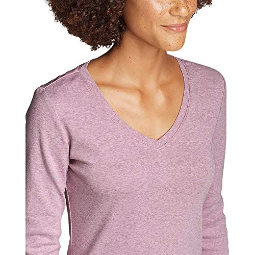 Eddie Bauer Women's Favorite Long-Sleeve V-Neck T-Shirt, Black, Large