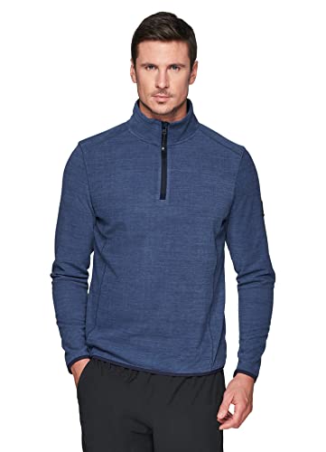 Avalanche Men's Zip Mock Neck Lightweight Soft Fleece Sweatshirt Indigo Heather XL
