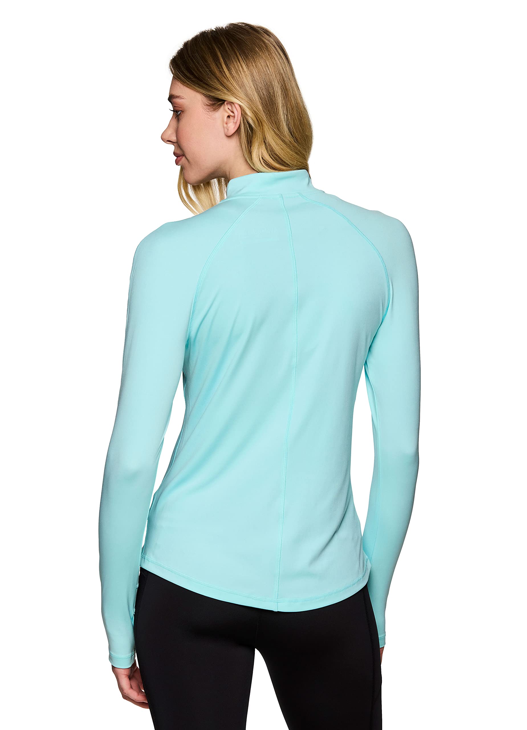 Avalanche Women's 1/4 Zip SPF Protection Long Sleeve Hiking Sun Shirt Zip Aqua M