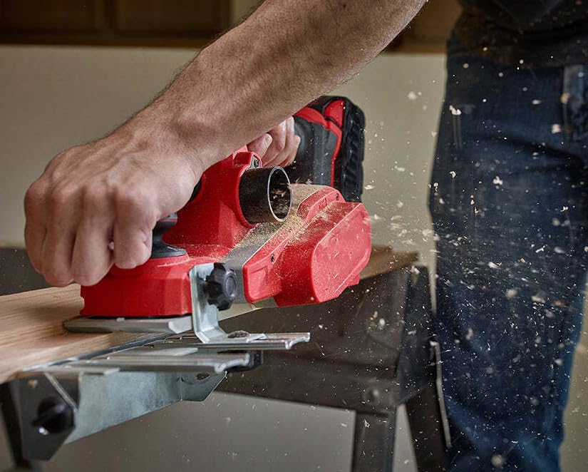 WALKFB 2623-20 for Milwaukee M18 18V 3-1/4-Inch Planer w/Bevel/Edge Guide - Bare Tool, Red, Black