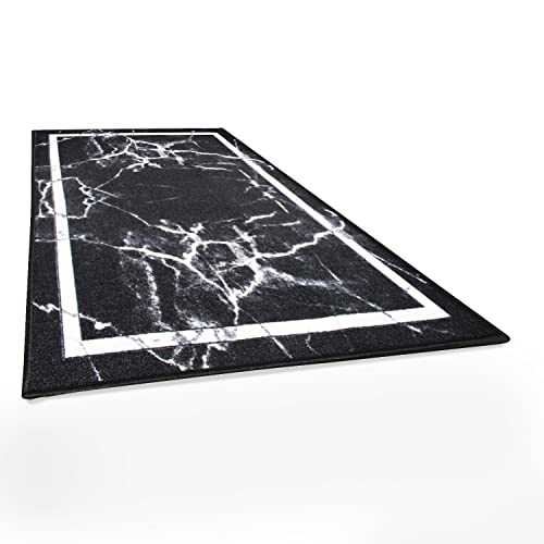 Comfii Home Venice Collection Area Rug - Non-Slip Rubber Backing – Anti Skid for Bedroom, Living Room, Dining Room, Doormat - Trendy and Unique Abstract Design (5x8 ft, Marble)