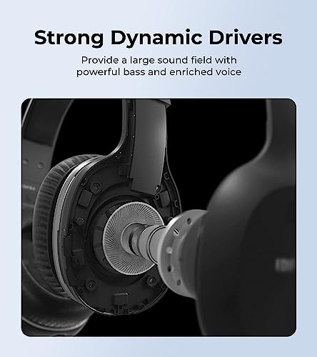 Edifier W800BT Plus Wireless Headphones Over-Ear Headset - Qualcomm® aptX - Bluetooth V5.1 - CVC™ 8.0 Call Noise Cancelling - 55H Playtime - Built-in Microphone - Physical Button and App Control, Red