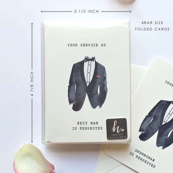 Best Man Invitation Proposal Card, Mens Tuxedo Invitation Note, Wedding Cards for Best Man, Will you be my Best Man Card