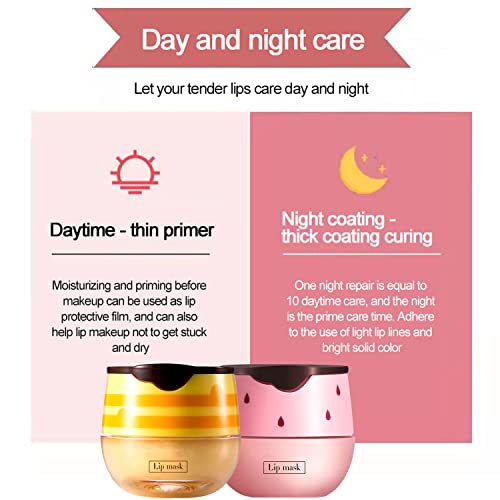Bee Balm Lip Balm Honey Pot, Strawberry Mask Hydrating Prevention Dry and Cracked Lip Scrubs Exfoliator, Moisturizing Propolis Lip Balm Bee Balm with Stick