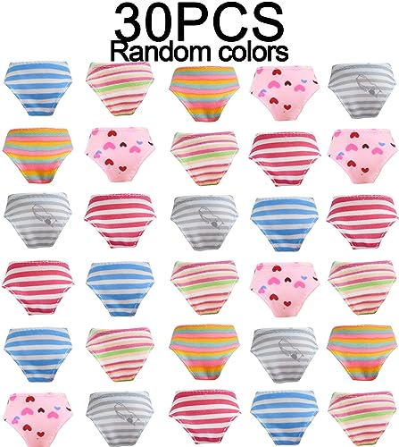 Colorful Doll Underwell Set Clothes Barbie Underpants - Suitable for 11.5 inch Barbie Doll Accessories Solid Print Stripes Random 30 Pieces