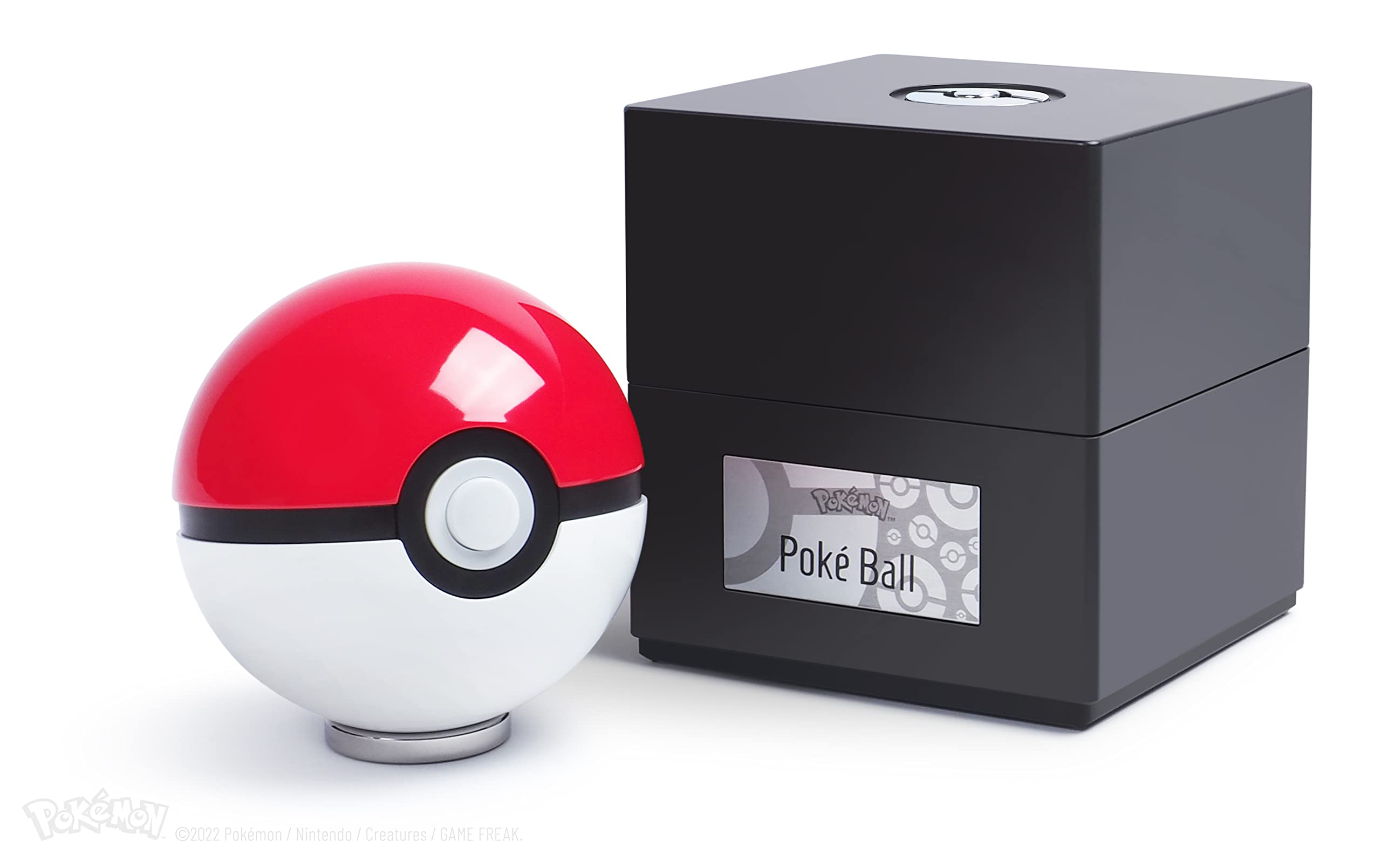 The Wand Company Pokémon Poké Ball Authentic Replicas - Realistic, Electronic, Die-Cast Poké Ball with Display Case Light Features (Original Poké Ball)