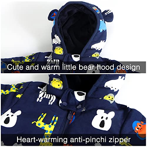 DDY Baby Girl Boy Hooded Romper Snowsuit with Booties Jumpsuit Infant Onesie Winter Outfits Jacket 6-9 Months