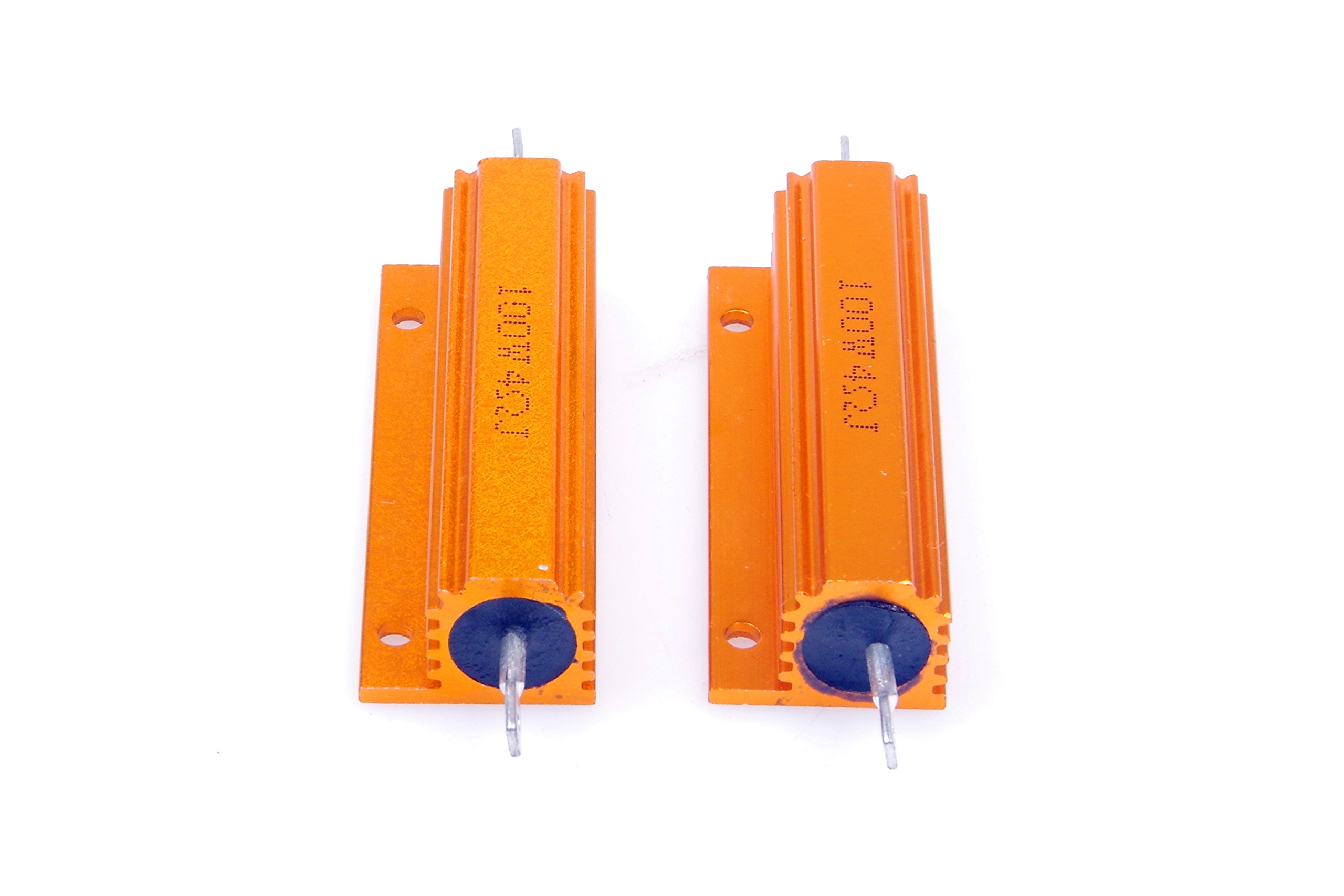 LM YN 100 Watt 4 Ohm 5% Wirewound Resistor Electronic Aluminium Shell Resistors Gold (Pack of 2)