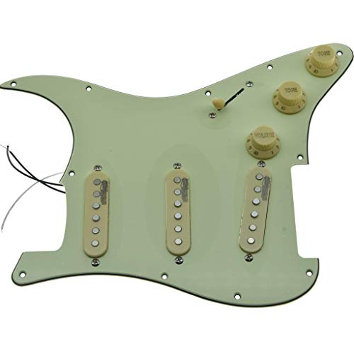 KAISH Mint Green Loaded Electric Guitar Pickguard Prewired Pickguard with Wilkinson Pickups for USA/Mexico FD Stratocaster