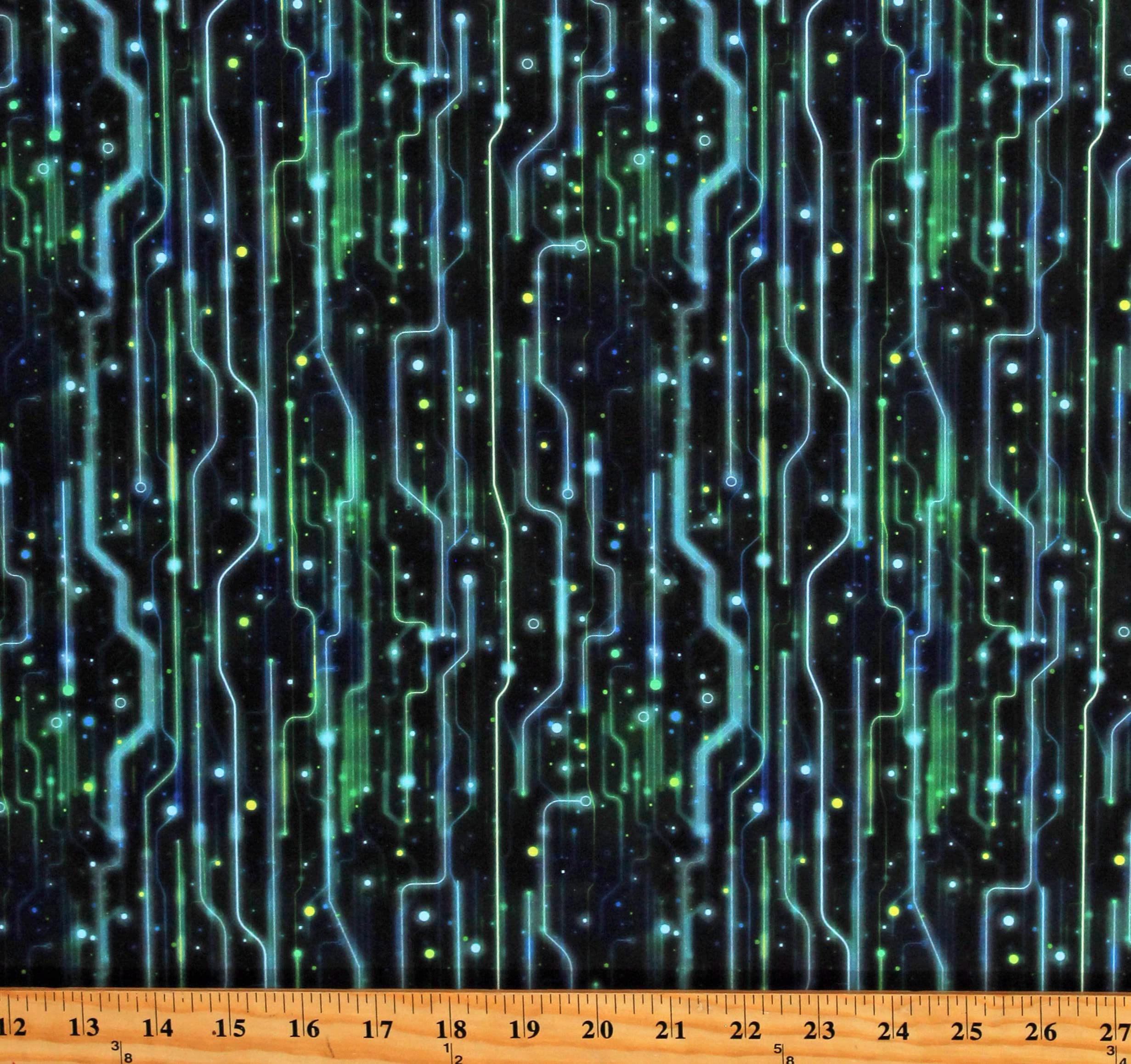 Cotton Circuit Board Circuits Computers Technology Science Sci-Fi Crack The Code Digital Cotton Fabric Print by The Yard (D576.45)