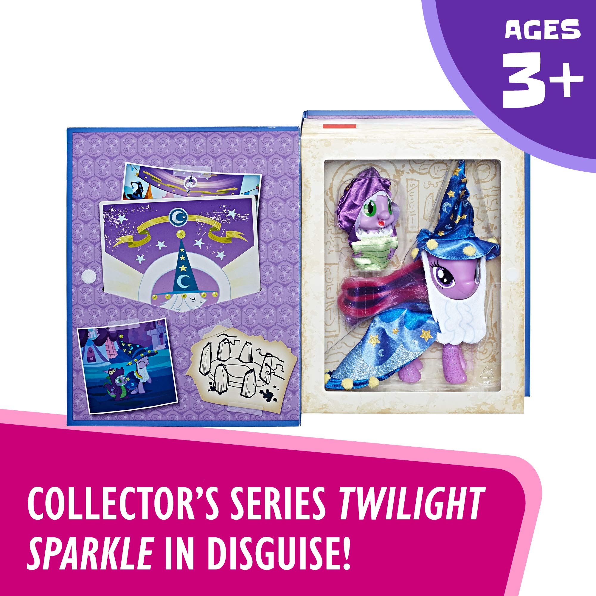 Hasbro My Little Pony Twilight Sparkle and Spike the Dragon Collector's Series Figures β Star Swirl the Bearded Outfit and Spell Book Package for Display