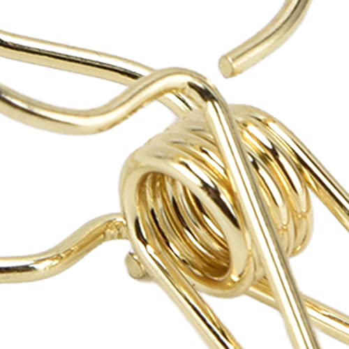 Clothes Drying Clip, 20Pcs Multifunctional Strong Hollow Spring Clip Clothes Pins for Outdoor Clothesline Home Kitchen Travel Office Decor(Gold)
