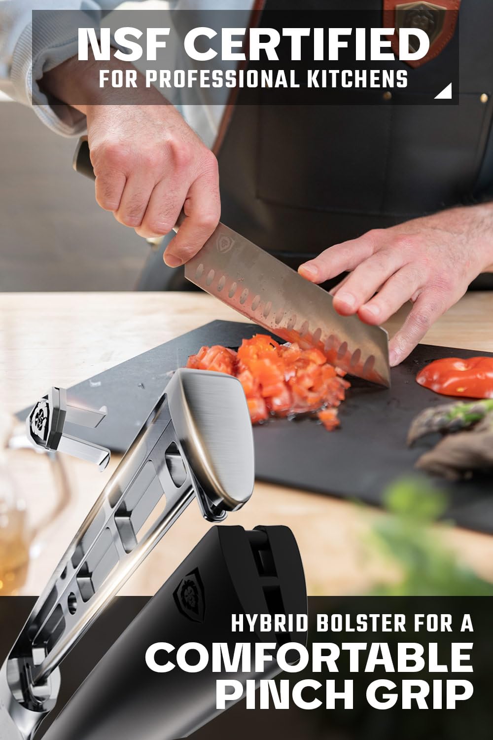 DALSTRONG Vanquish Series-24pc Stainless Steel Knife Set with Block and Kitchen Scissors-Forged High Carbon German Steel-Gift Knife Set w/POM Black Handle-NSF Certified