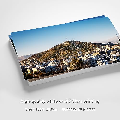 Dear Mapper Chile City Landscape Postcards Pack 20pc/Set Postcards From Around The World Greeting Cards for Business World Travel Postcard for Mailing Decor Gift