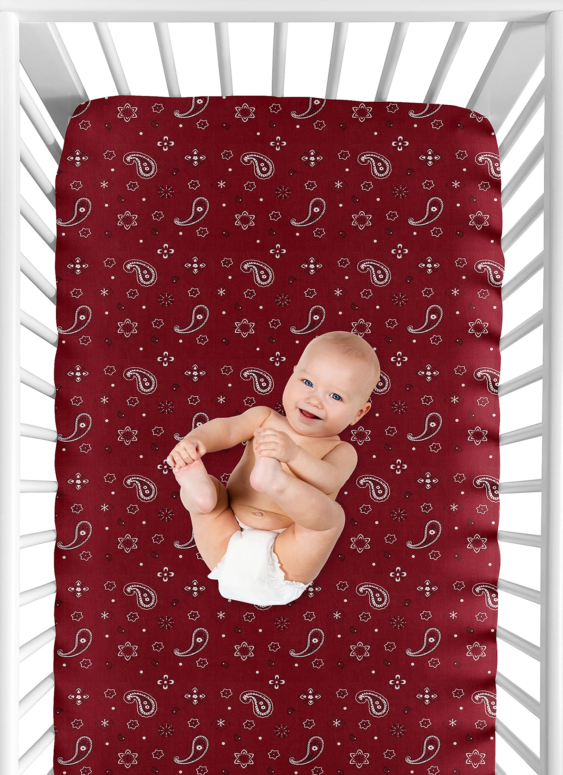 Sweet Jojo Designs Fitted Crib Sheet for Wild West Cowboy Baby/Toddler Bedding - Bandana Print