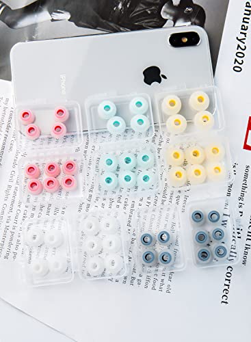 Keephifi Headphone Earpads KBEAR 07 Replacement Eartips(10 PCS/5 Pairs) Earbud Tips Silicone Ear Buds Tips Rubber Tips for 4.5mm -7mm Inner Nozzle for Earphones Headsets Monitors(S,Red)