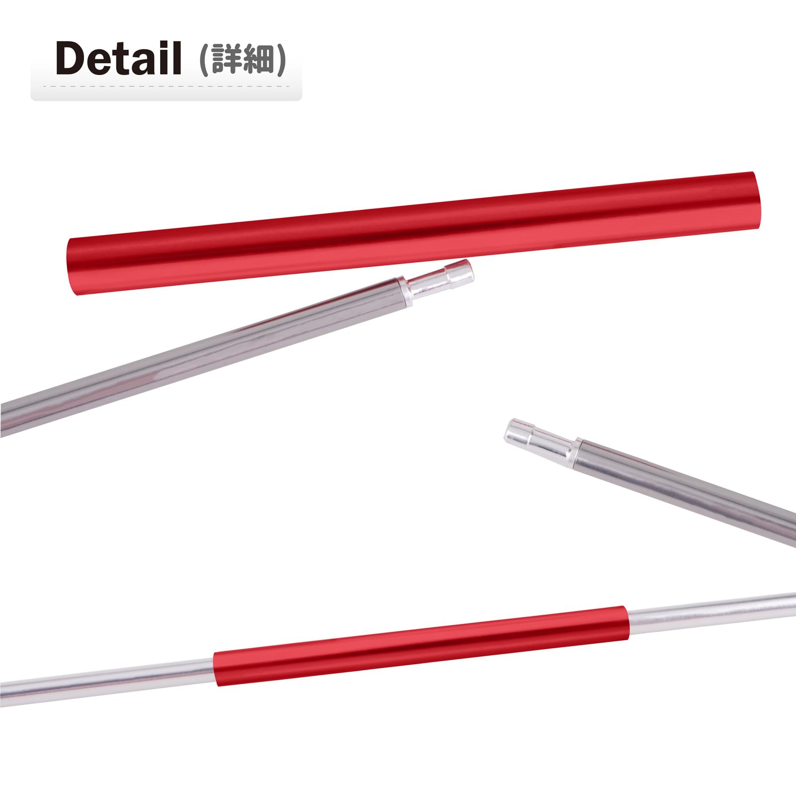 Azarxis Tent Pole Repair Splint Repair Kit Spare Repair Emergency Tube for Diameter 8.6-9.5mm Tent Pole (Red - 10 Pack - for Tent Pole 8.6-9.5mm)
