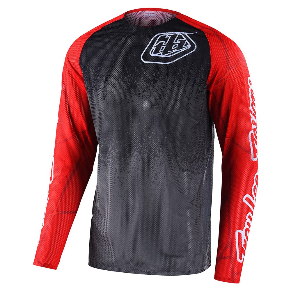 Troy Lee Designs SE Pro Air Webstar Jersey - Motocross Dirt Bike ATV Enduro Dual Sport Racing Off Road Riding Ventilated Warm Weather Gear - Adult Mens (Black/Gray, XL)