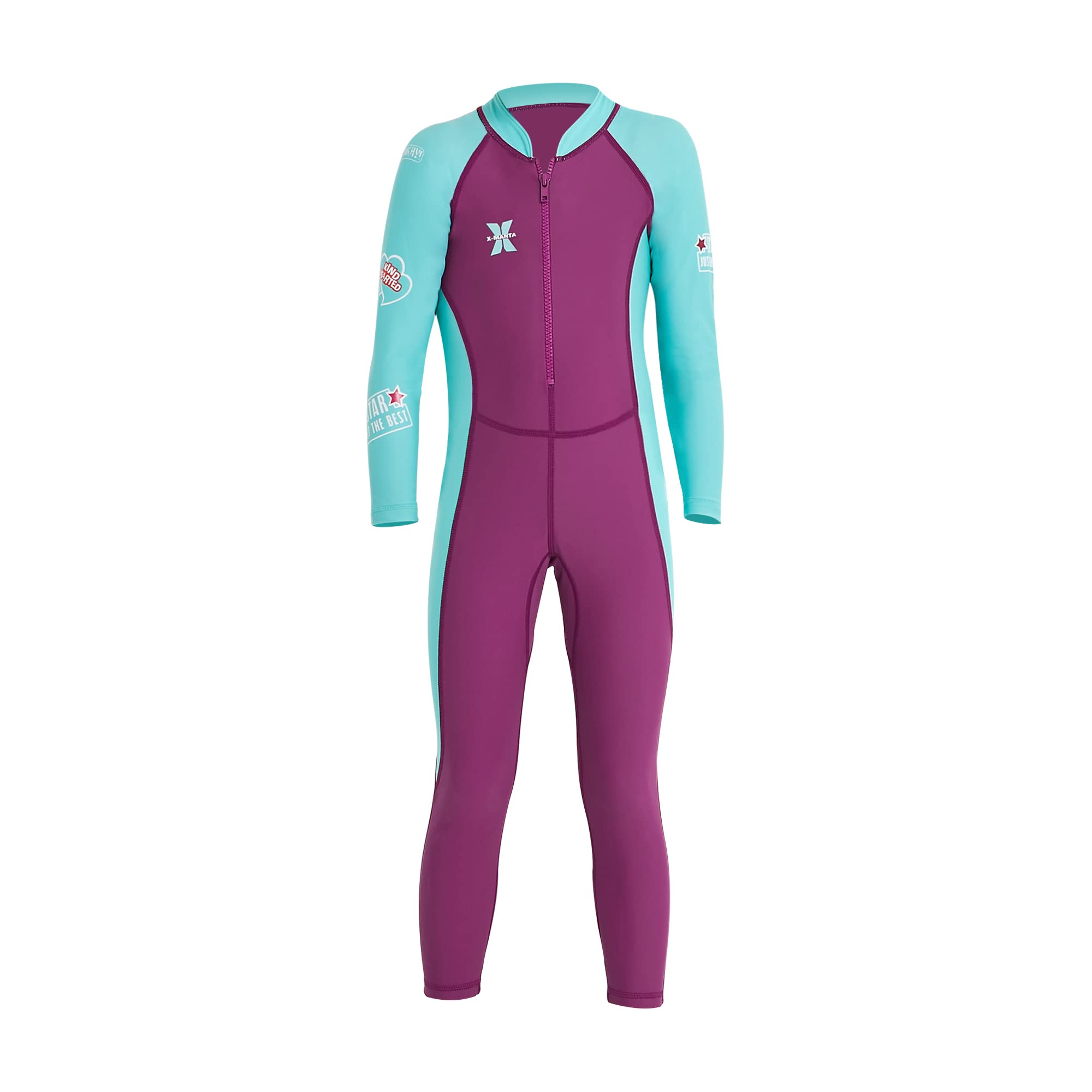 AIWUHE Kid's Full Body Swimwear Boys&Girls One Piece Swimsuit Long-Sleeve Water Sports Rash Guard UPF 50+ Sunsuit Sets 2-8Y Rose