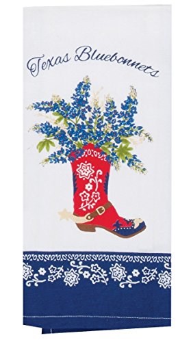 Kay Dee Designs Home Sweet Texas Bluebonnets Tea Towel and Cotton Terry Dishtowel (2 Item Bundle)