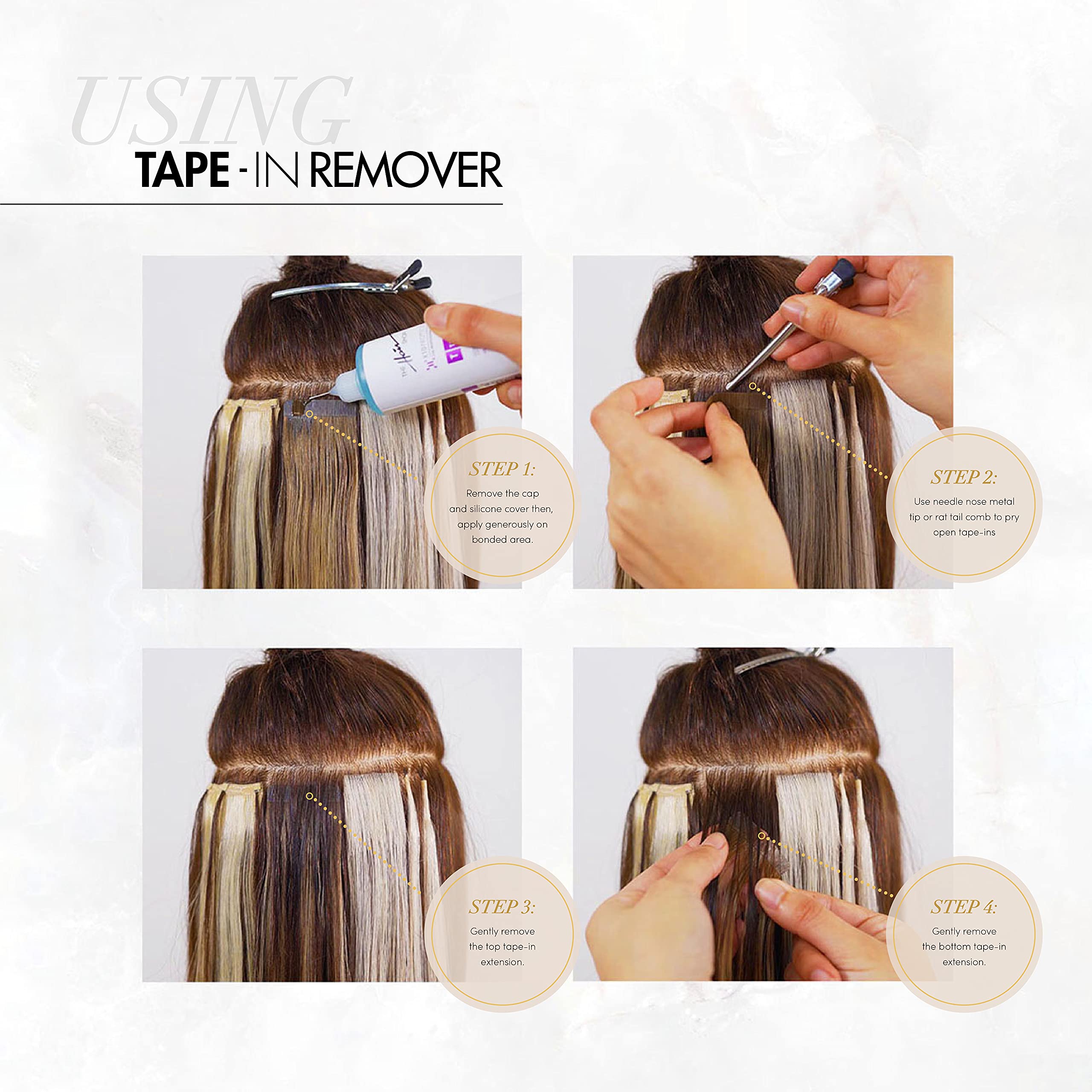 X10 Pro-Tools Tape-in Remover by The Hair Shop, Professional Salon Quality Tape-in Skinweft Smart Tabs Formula, Precision Bottle, Safe & Alcohol-Based