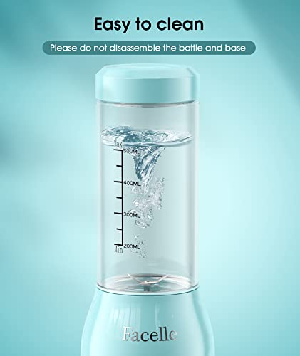 Facelle Smoothie Blender, 400W Powerful Personal Blender, 17Oz Personal Size Blender with 4 Sharp Stainless Steel Blades, Smart Switch Portable Blender for Shakes Frozen Drinks Smoothies Food Juices